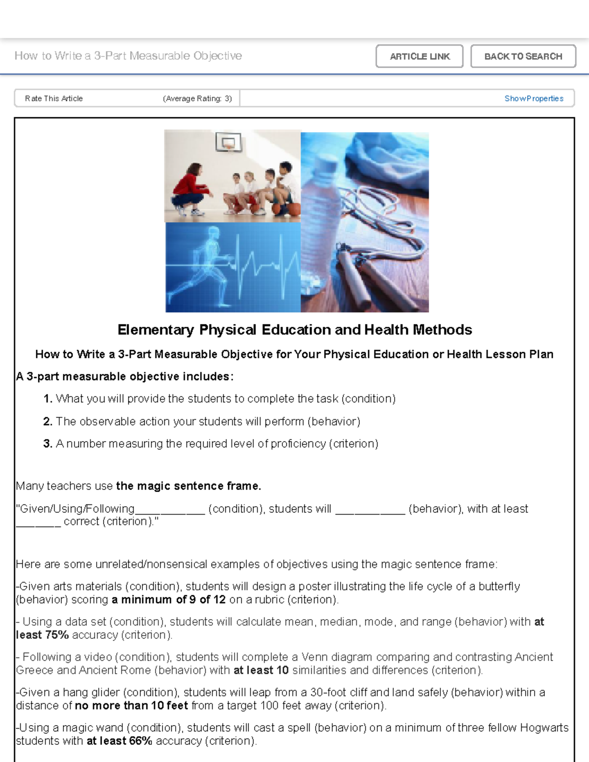 Health and PE Methods FAQ - Elementary Physical Education and Health ...