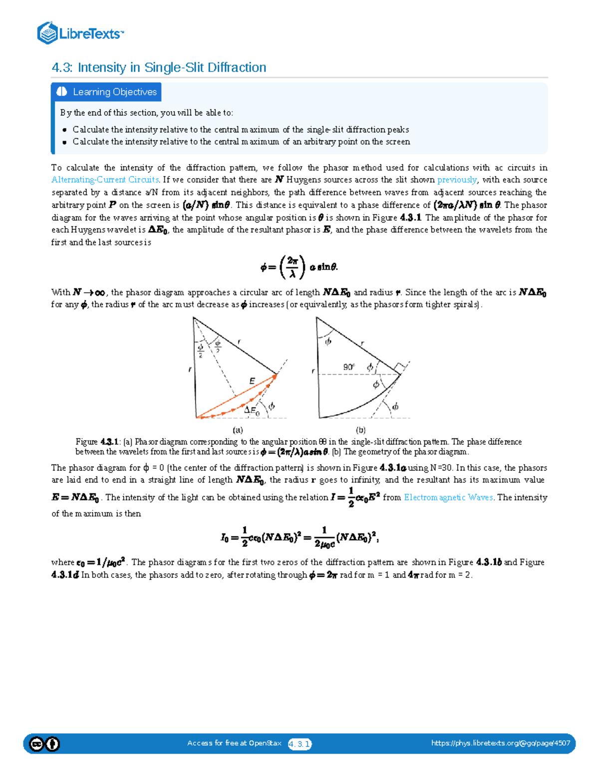 Intensity in Single-Slit Diffraction - If we consider that there are ...