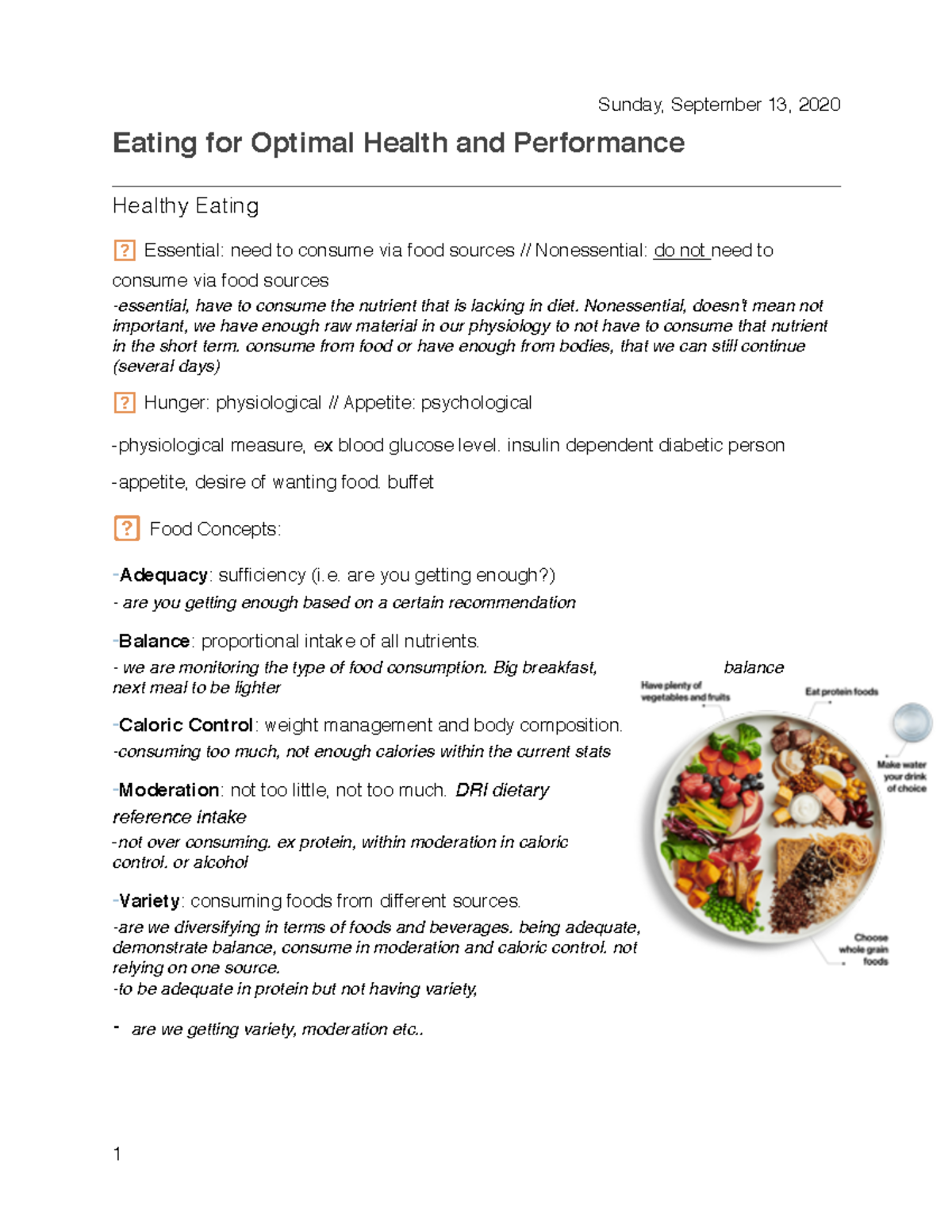 Lecture 3 - lec not - Eating for Optimal Health and Performance ...