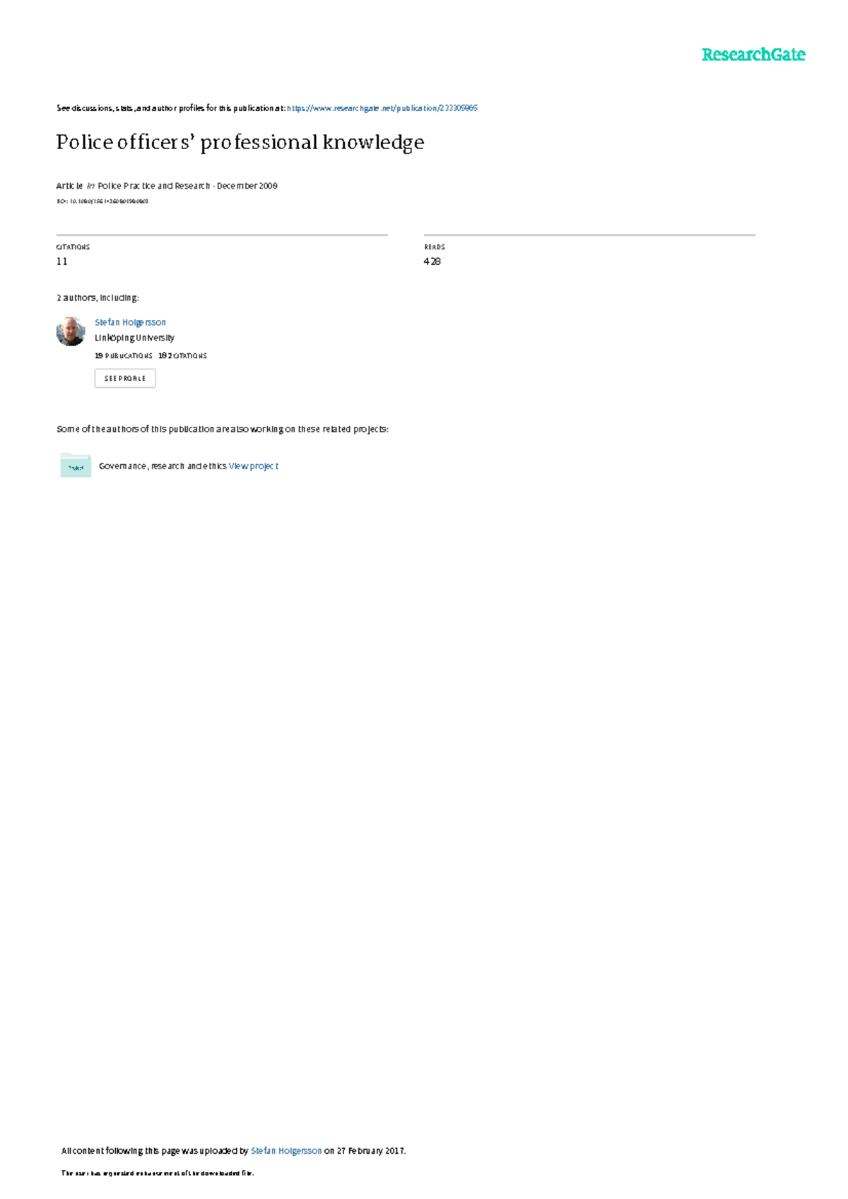 Police officers professional knowledge - See discussions, stats, and ...