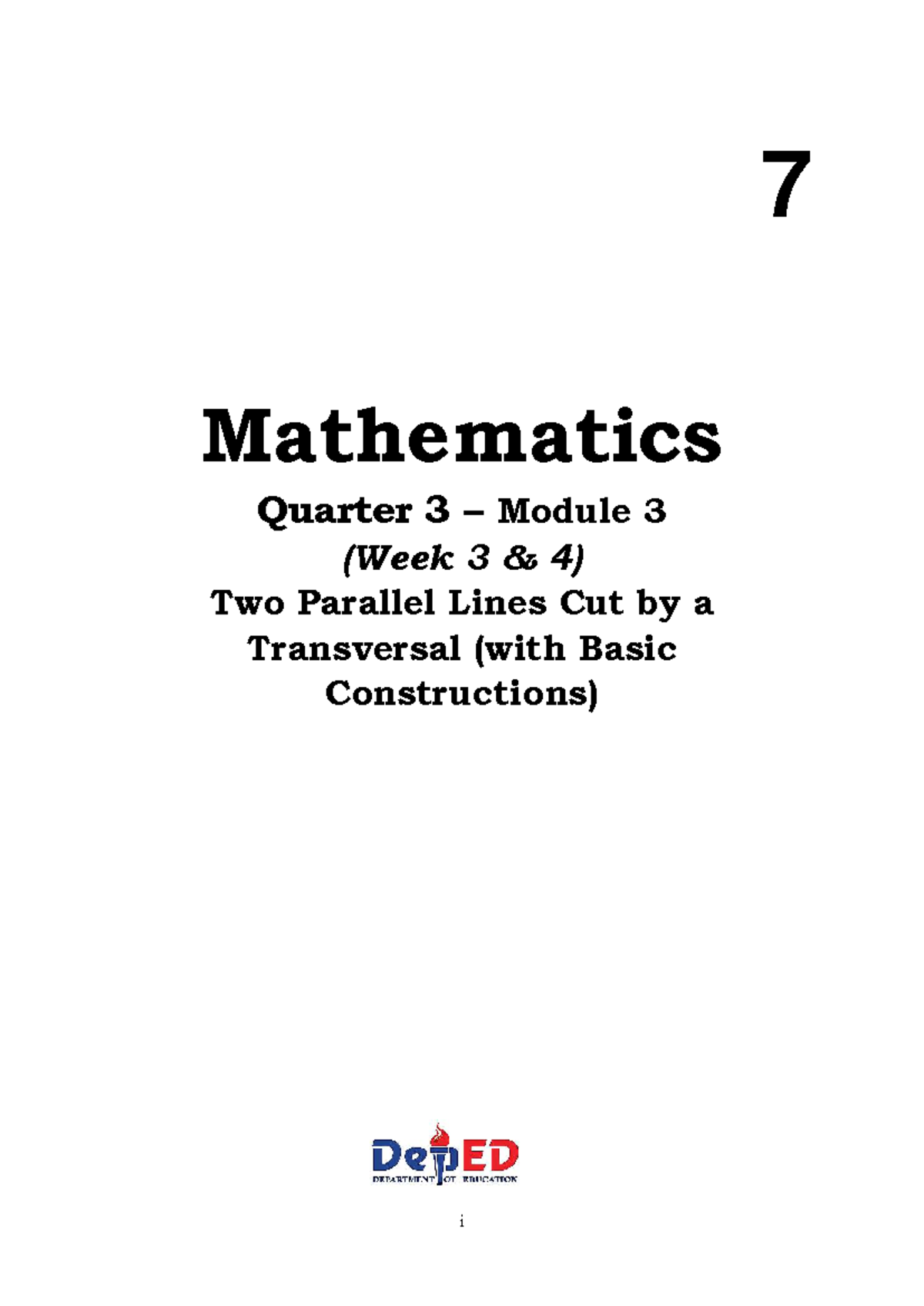 3 Q3 MATH - Can help you - i 7 Mathematics Quarter 3 – Module 3 (Week 3 ...