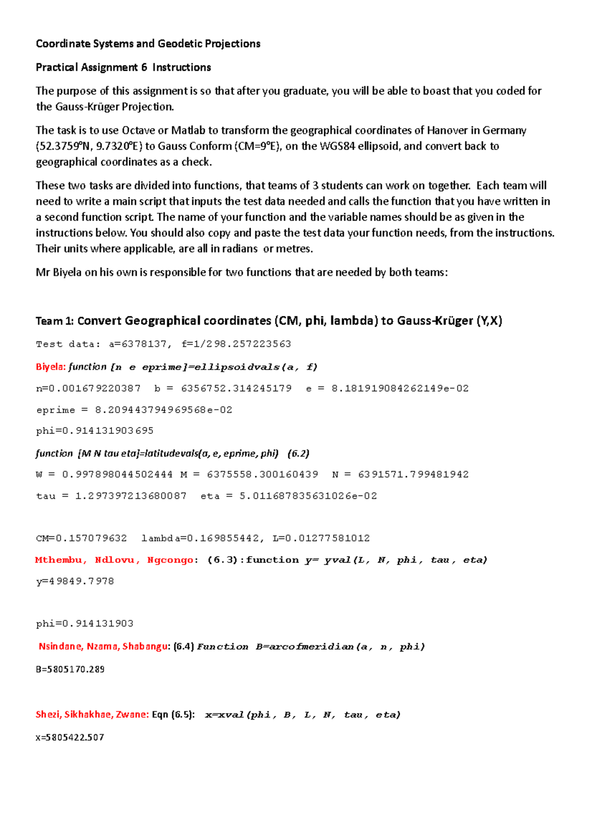 Practical Assignment 6 Instructions - Coordinate Systems and Geodetic ...