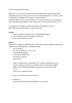 Leerdoelen diabetes les dieetleer - De student kan: 1. aangeven bij de ...