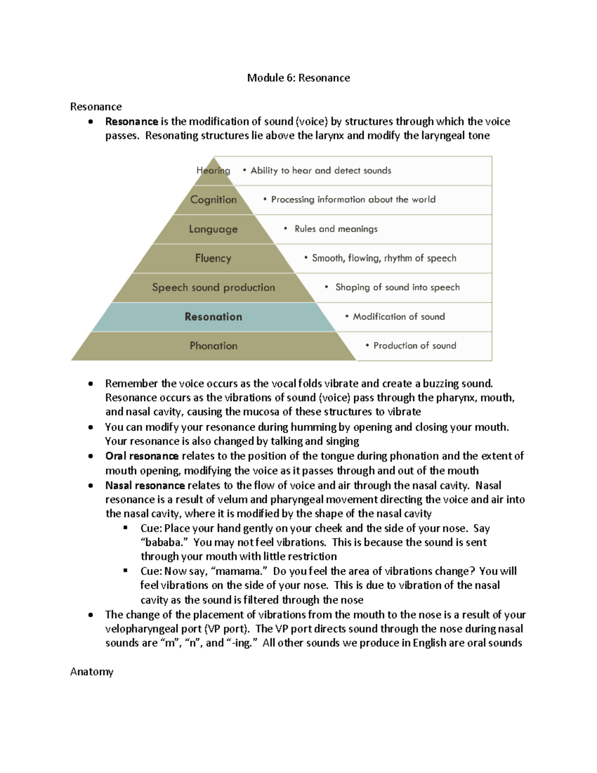 Module 6 Resonance Notes - Module 6: Resonance Resonance - Resonance is ...