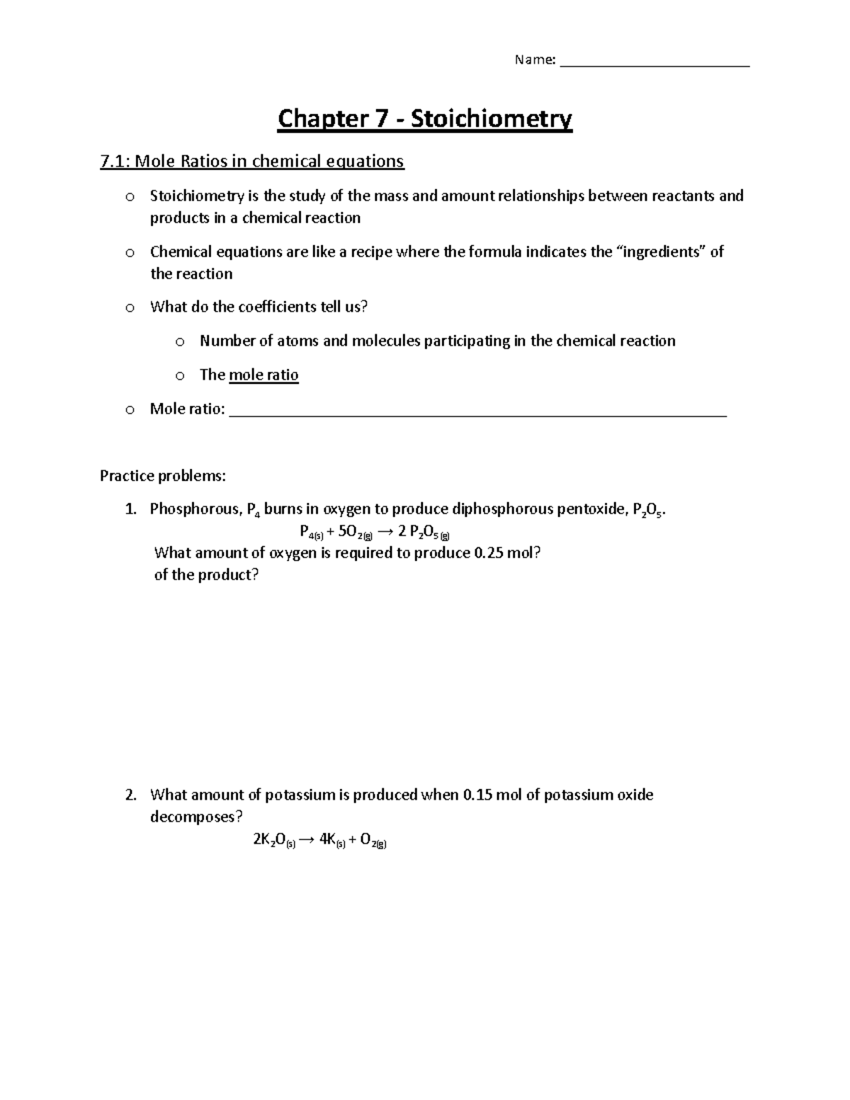 Chapter 7 hand out - Name: _________________________ Chapter 7 ...