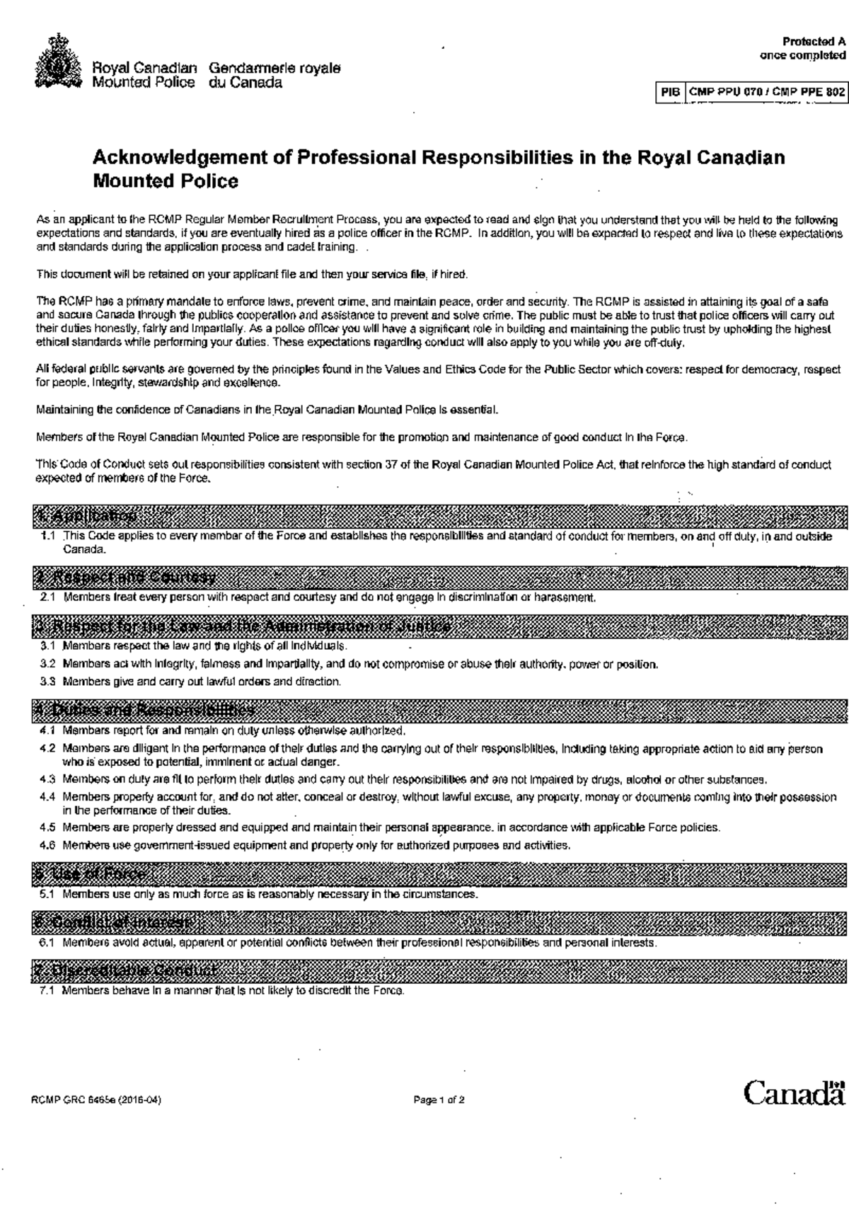 Acknowledgement of Professional responsibilities in RCMP - ACC621 - Studocu
