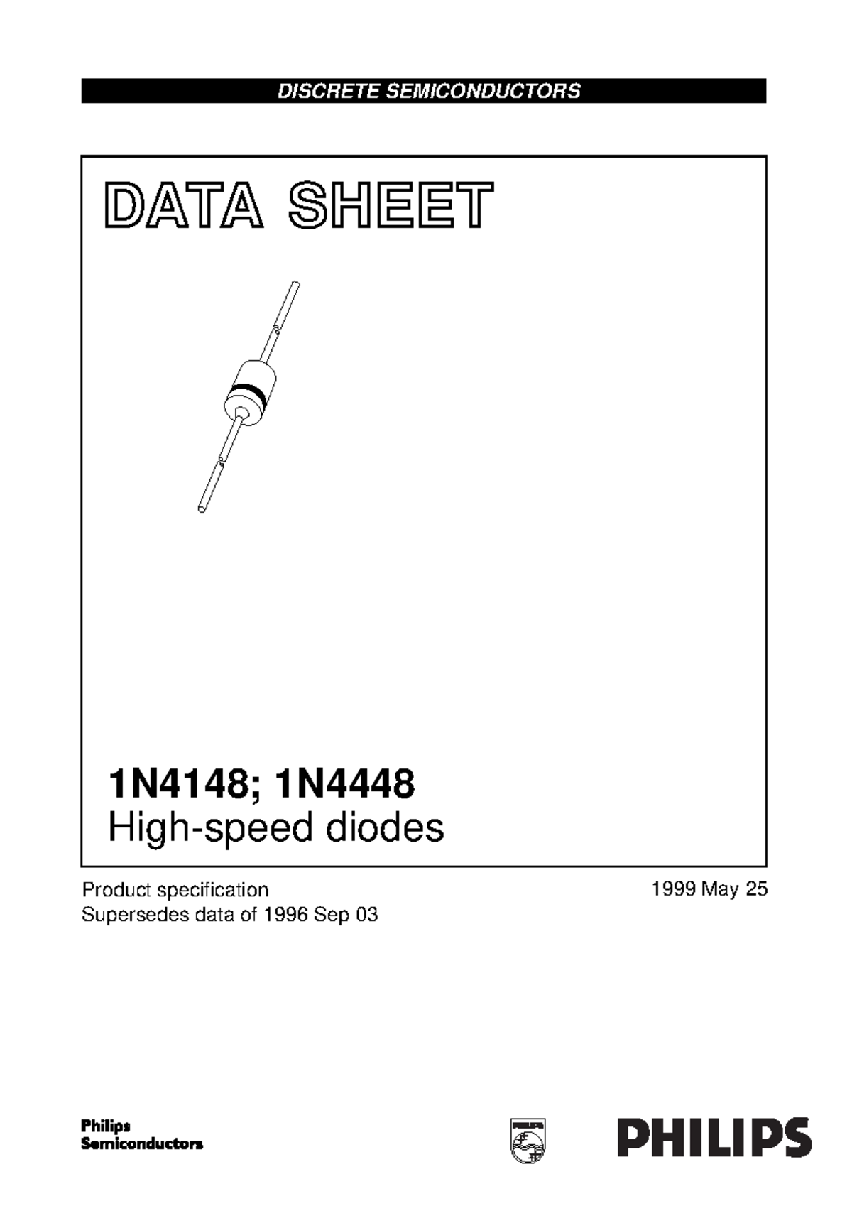 전자회로1장 Datasheet 1N4148 - DATA SHEET Product specification Supersedes ...