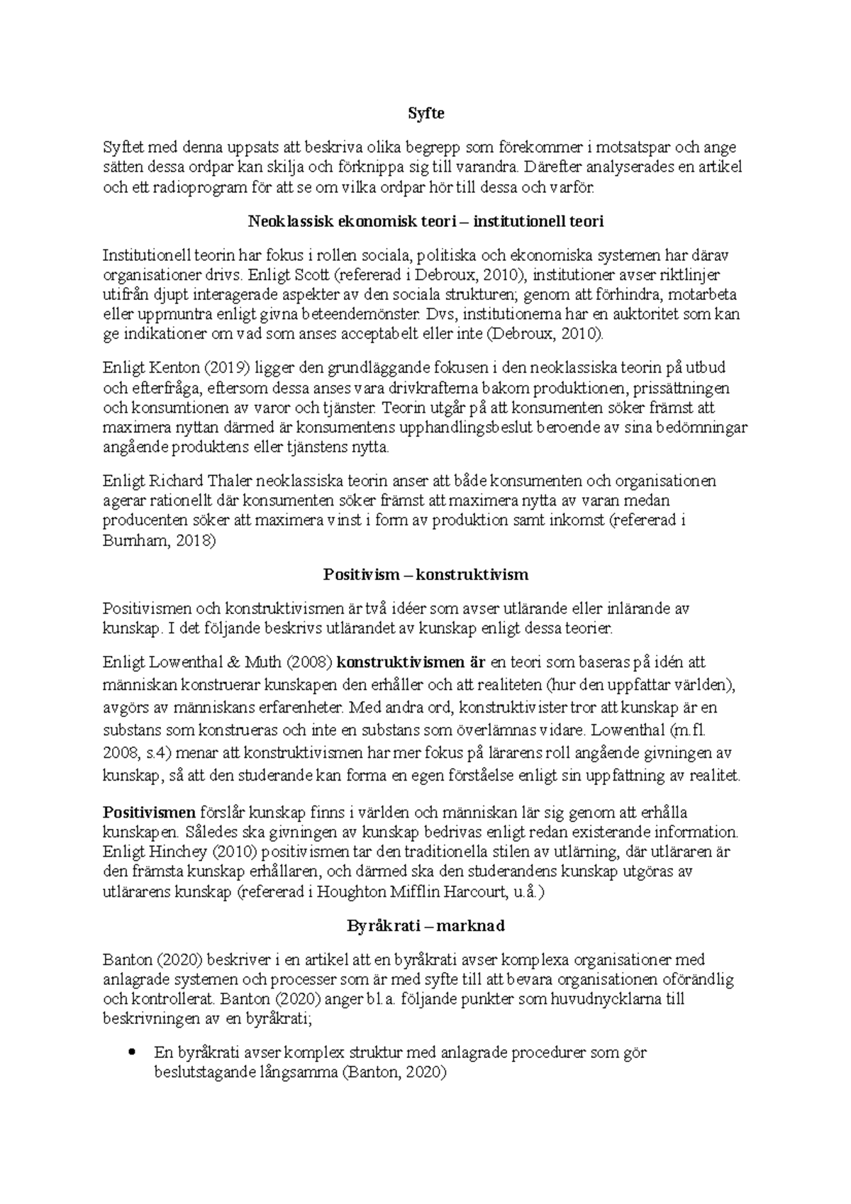 Intro.uppg. LOA - Introduktionsuppgift: begrepp, - Syfte Syftet med ...