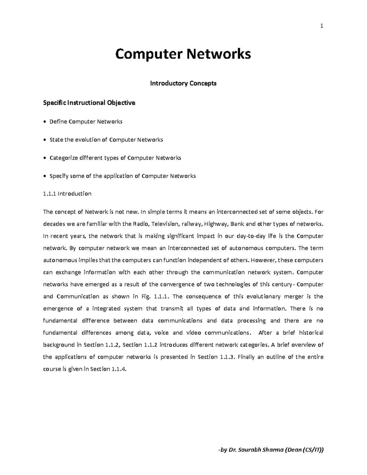 U1 + Sviet - 1st Layer Notes - Computer Networks Introductory Concepts ...