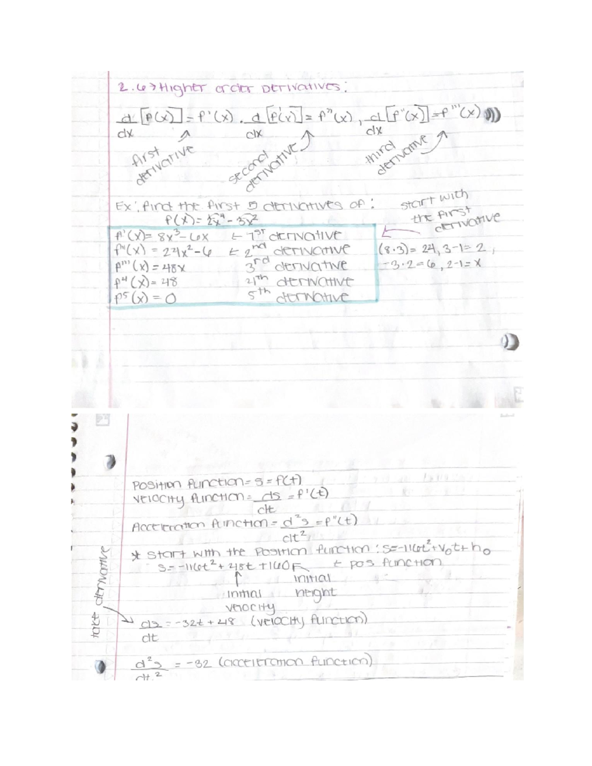 Brief calc I, higher order derivatives - MTH 115 - Studocu