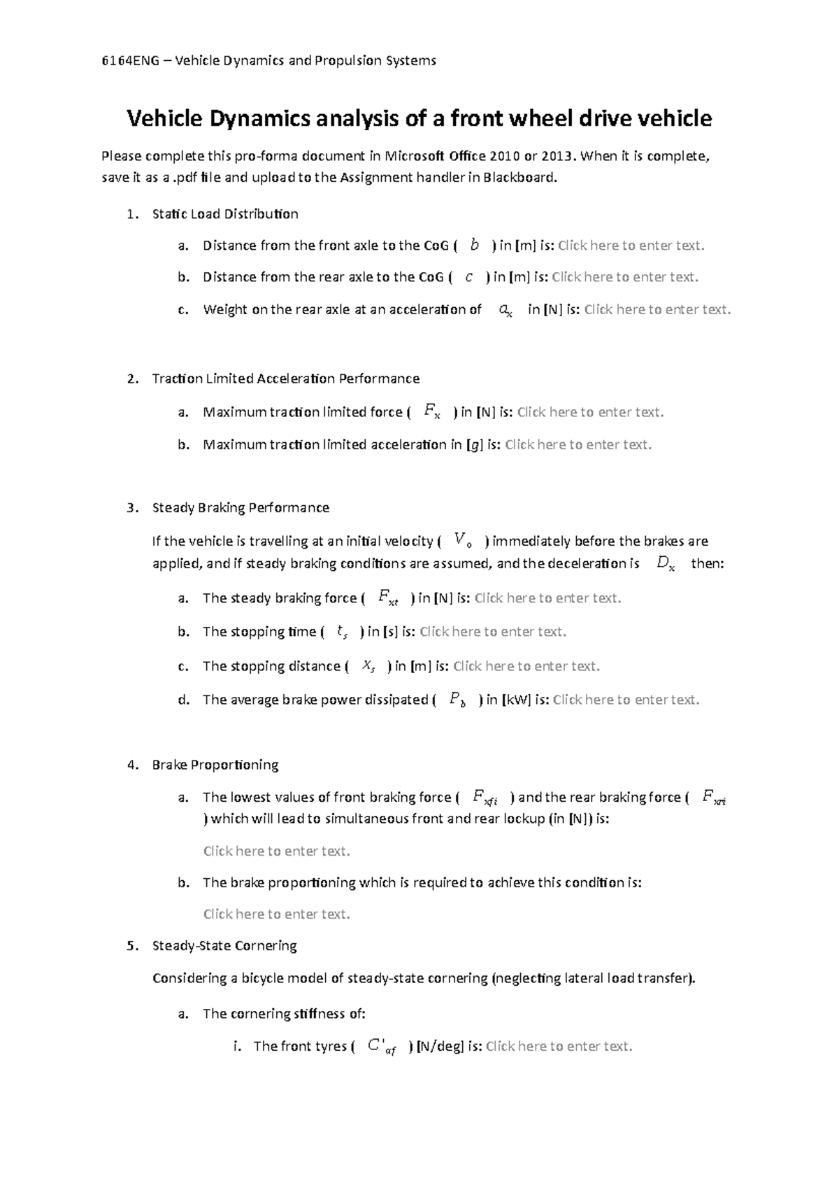 Exam February 2017, questions - 6164ENG – Vehicle Dynamics and ...