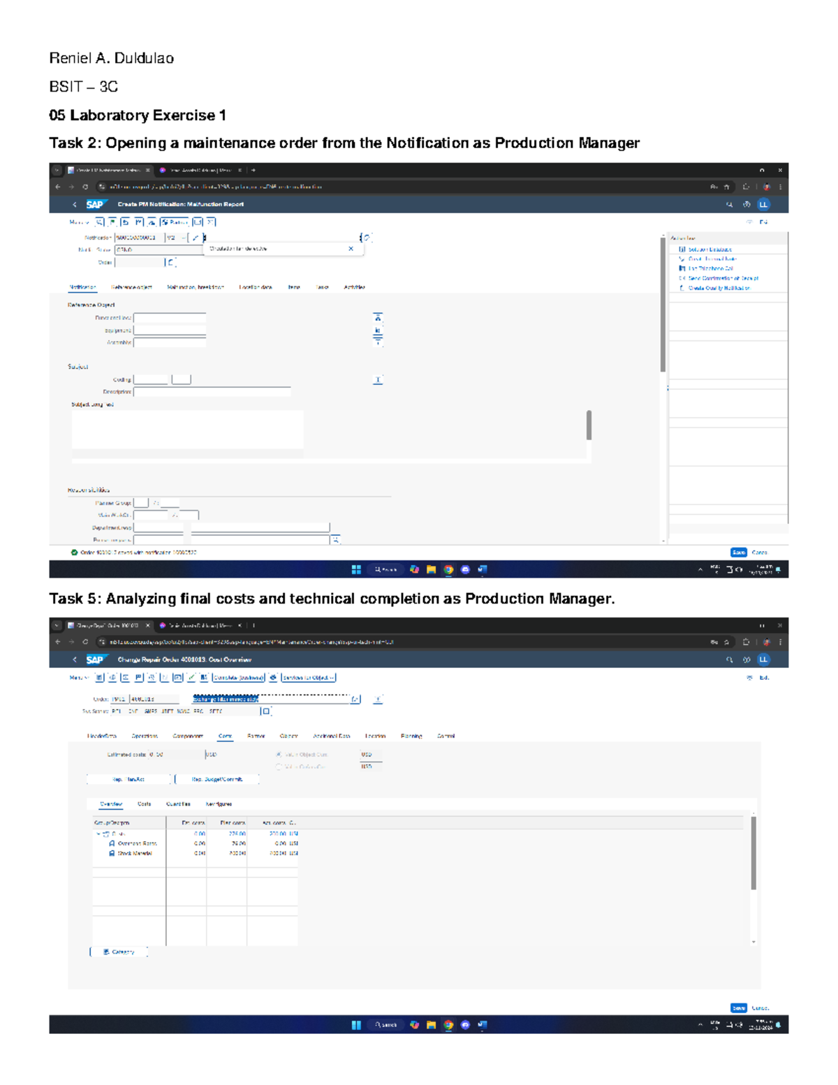 05 Lab Exercise - Information Technology - Reniel A. Duldulao BSIT – 3C ...