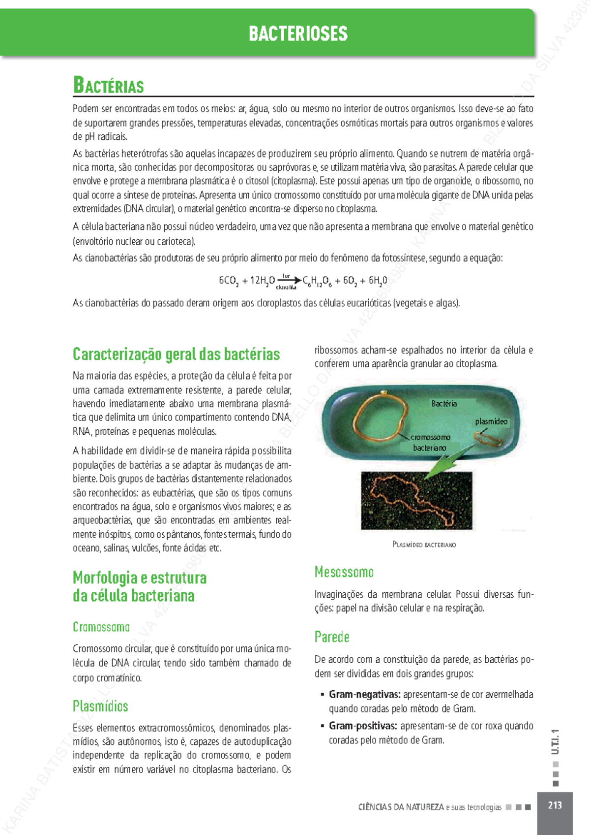 2 UTI CN BIO 2 - CIÊNCIAS DA NATUREZA e suas tecnologias 213 U.T. 1 ...