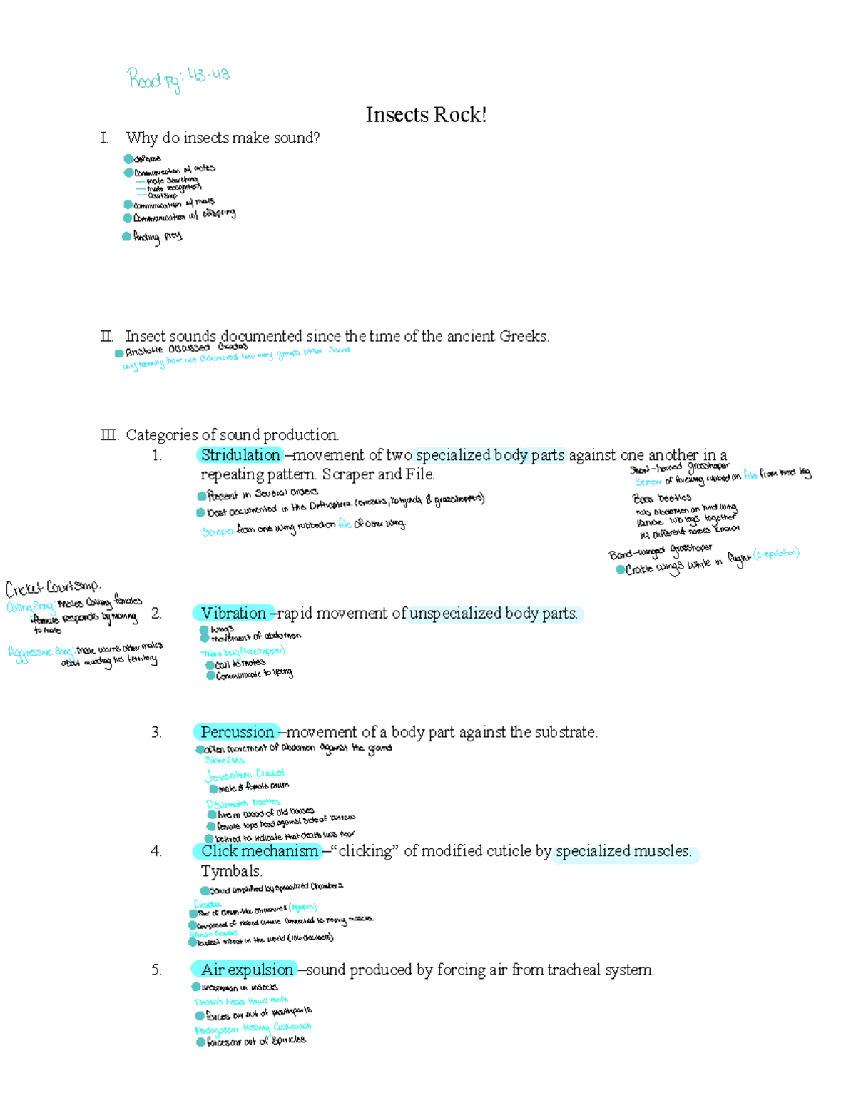 Insects Rock 9 14-9 16 - Dr.Bundy - Insects Rock! I. Why do insects ...