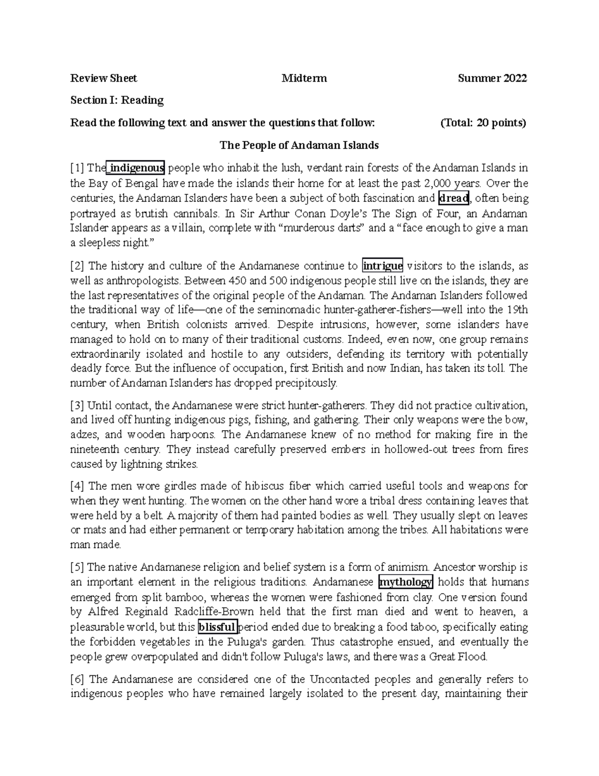 Eng 102 Review Sheet Summer 2022 - Review Sheet Midterm Summer 2022 ...