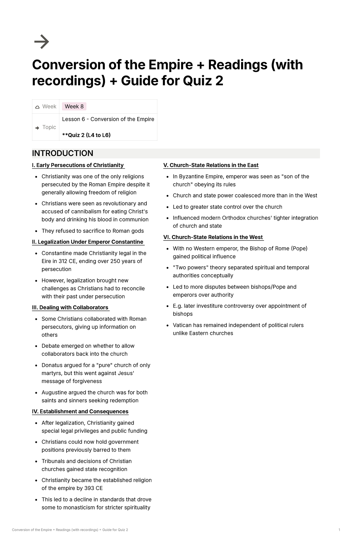 Lesson 6 : Conversion of the Empire - Conversion of the Empire ...