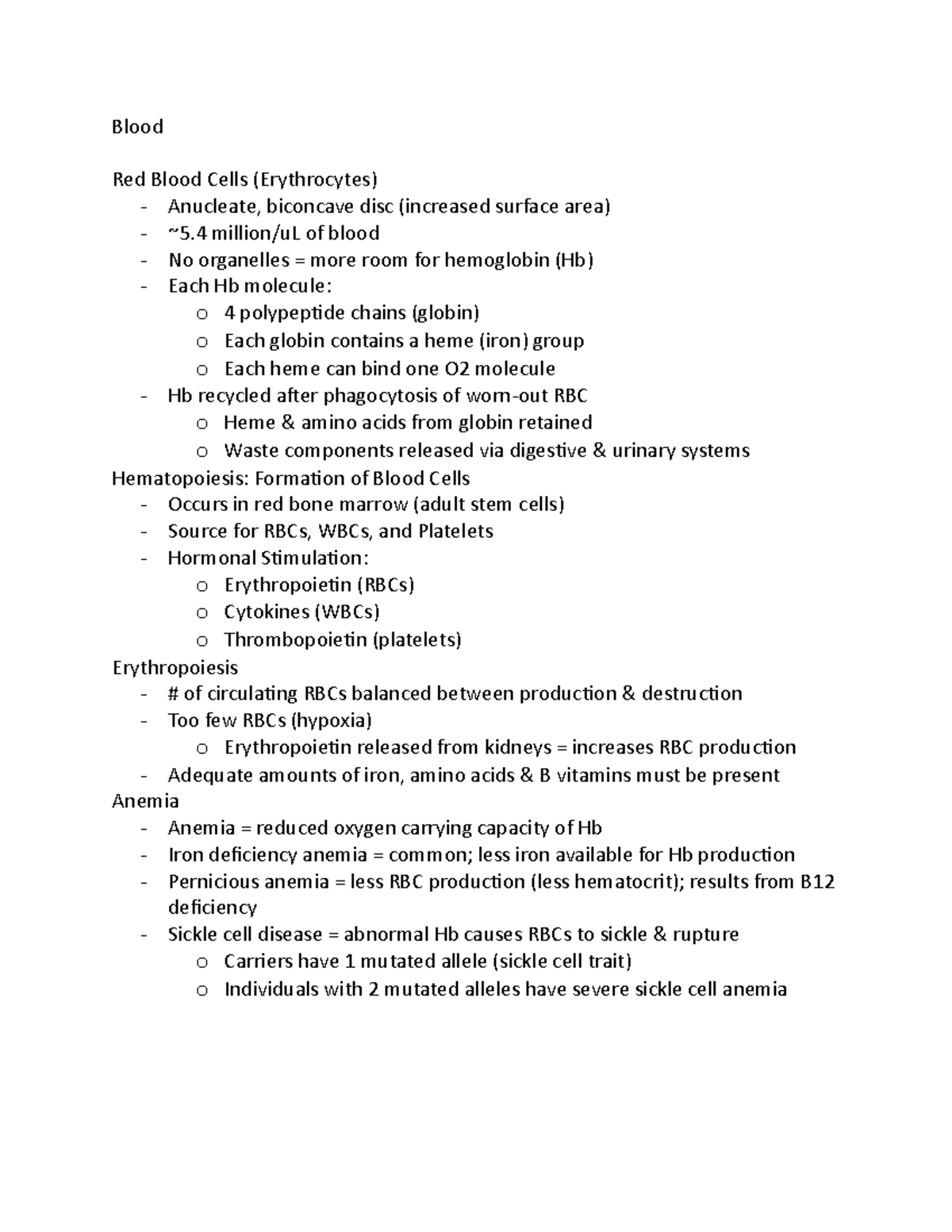 Blood 11 - Blood Red Blood Cells (Erythrocytes) - Anucleate, biconcave ...