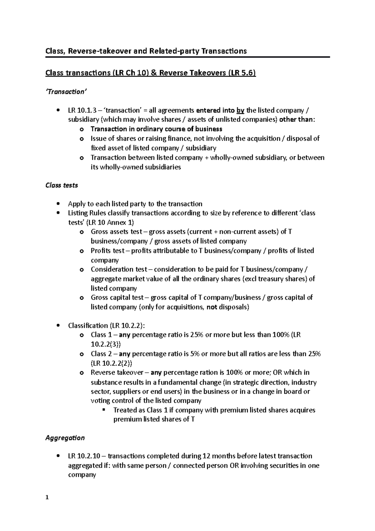 08 Class, Reverse-takeover and Related-party transactions - 1 ...
