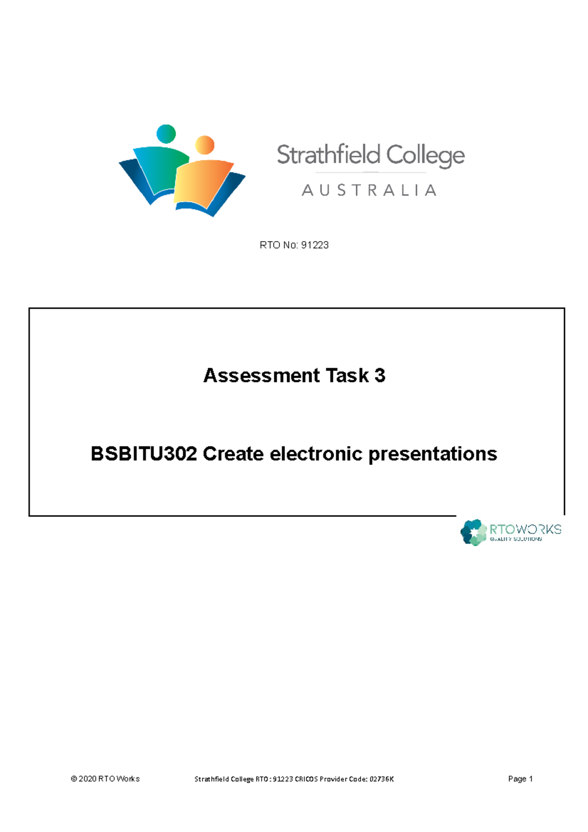 Bsbitu 302 Task 3 - Assignment with answers. - RTO No: 91223 Assessment Task 3 BSBITU302 Create ...