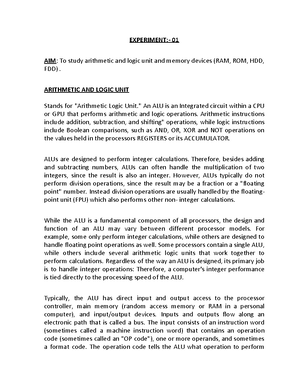 4 bit ALU - 4-BIT ALU - Title:- 4 BIT ARITHMETIC AND LOGICAL UNIT ...