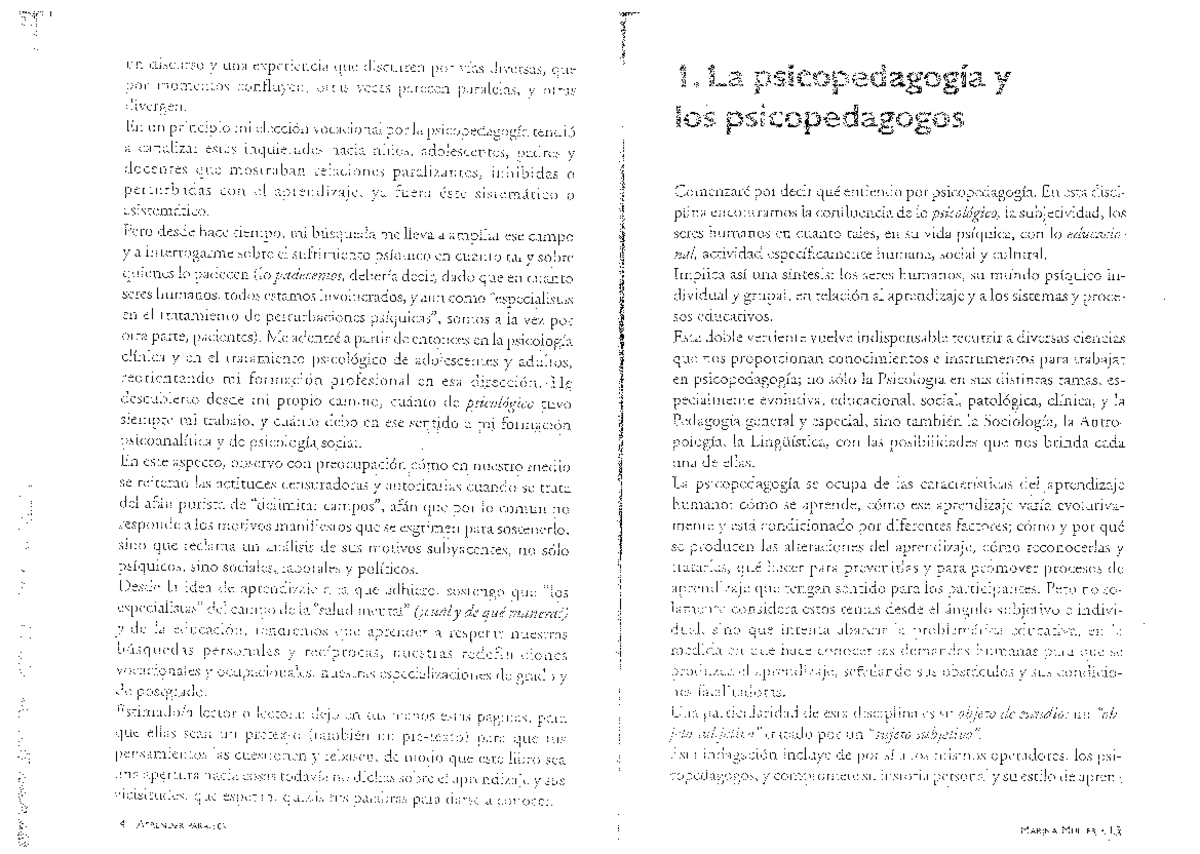 Müller, M - Aprender para ser. Capitulo 1 la psicopedagogía y los ...