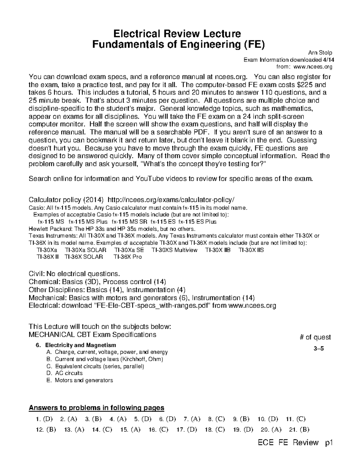 EEE Review Lecture - Lab Materials - Electrical Review Lecture ...