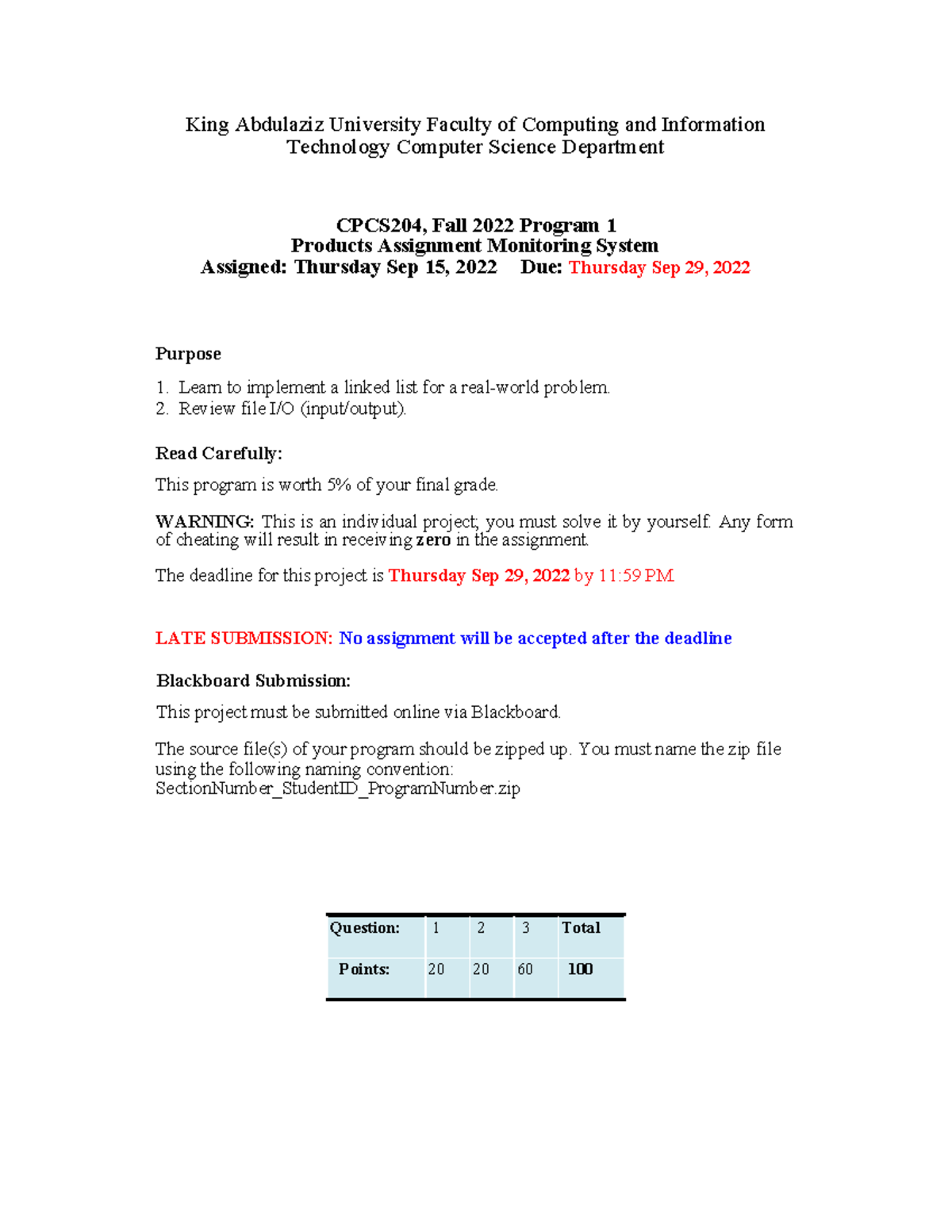 Assignment#1 - Hello - King Abdulaziz University Faculty of Computing ...