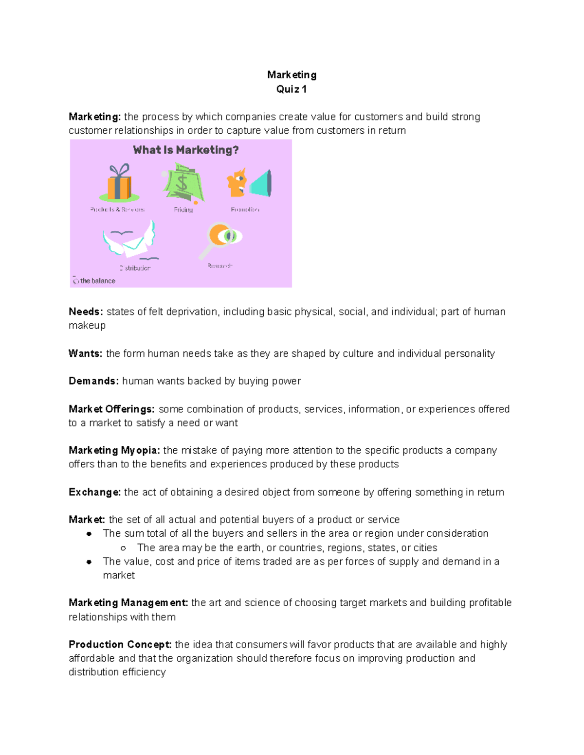 Marketing Quiz 1 - Marketing Quiz 1 Marketing: the process by which ...