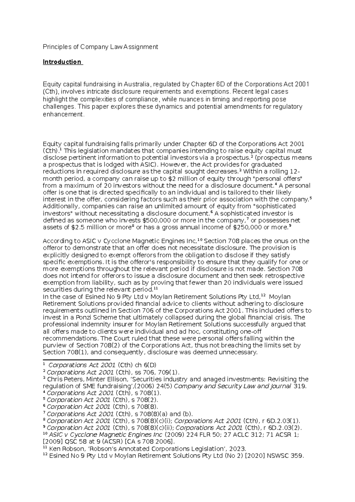 Principles of Company Law assignment - Principles of Company Law ...