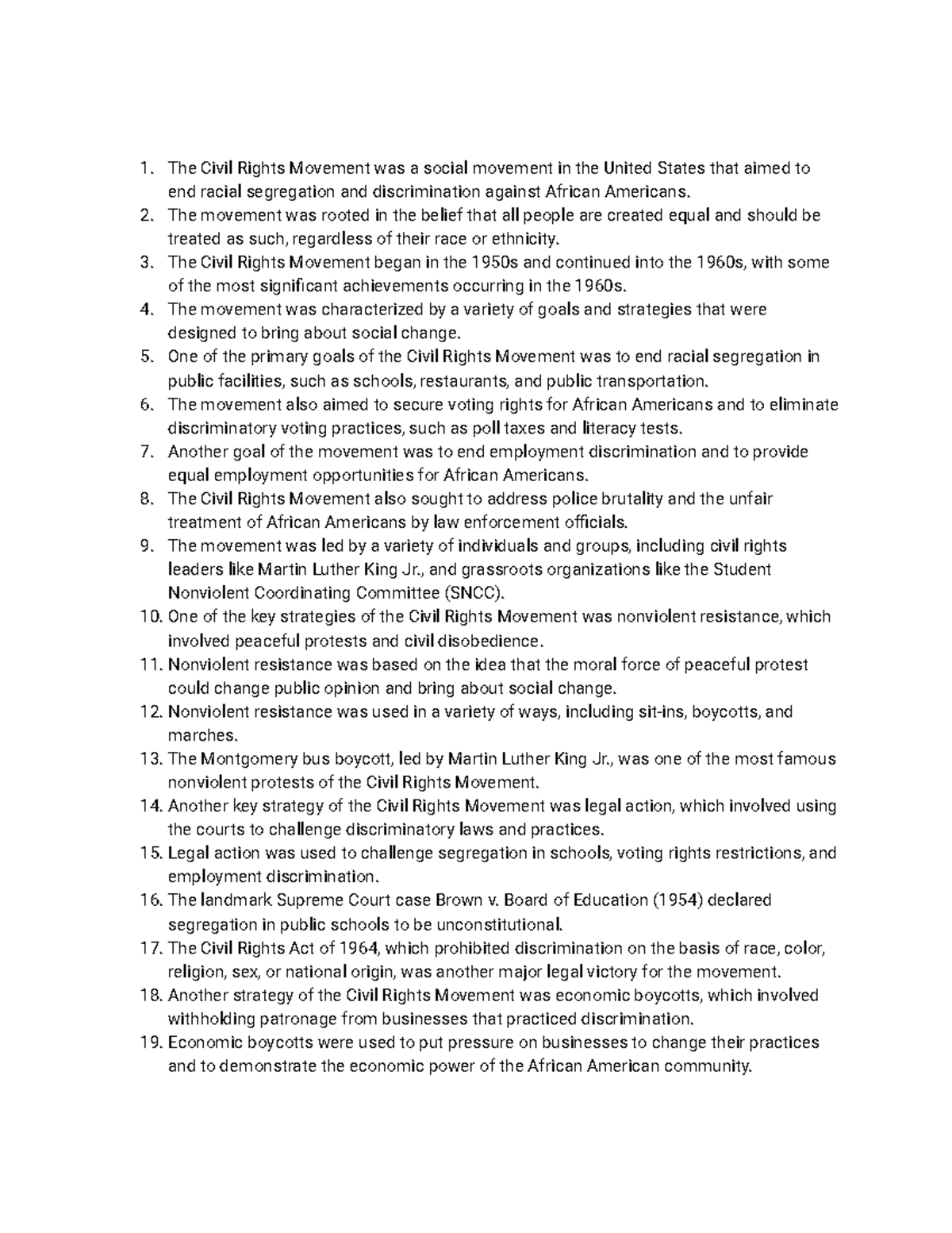 Understanding the goals and strategies of the Civil Rights Movement ...