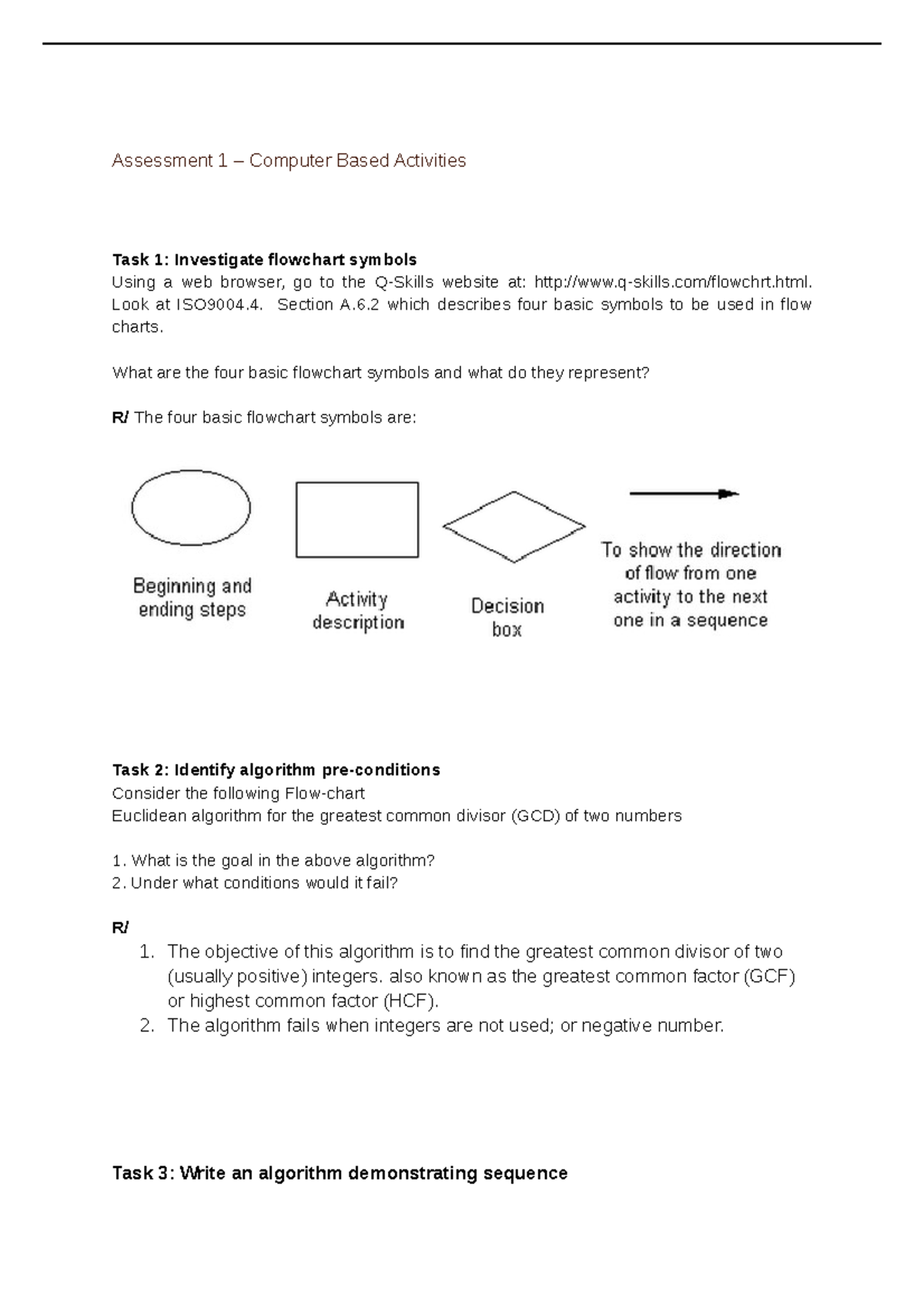 Assessment 1 Computer Based Activities - Assessment 1 – Computer Based ...