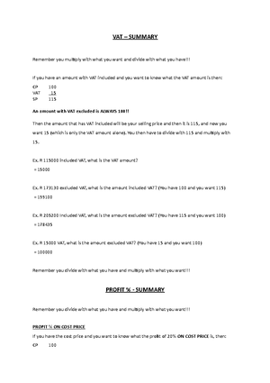 Summary Notes - Creditors Ledger and Creditors Control Account ...