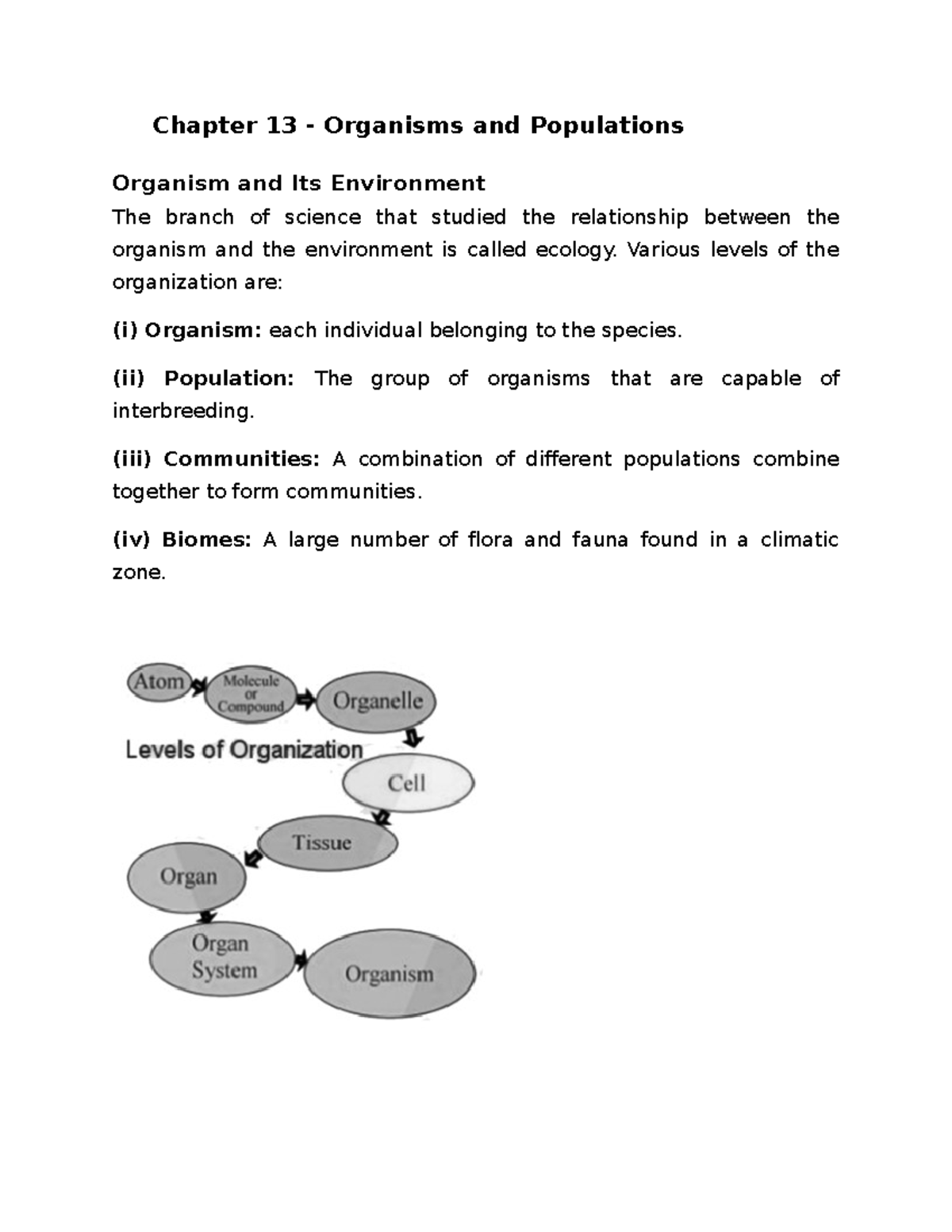 Chapter 13 - Organisms and Populations - Chapter 13 - Organisms and Populations Organism and Its ...