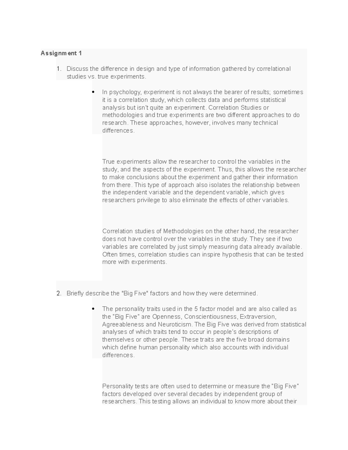 Seminar Assignments - Assignment 1 - Assignment 1 Discuss the ...