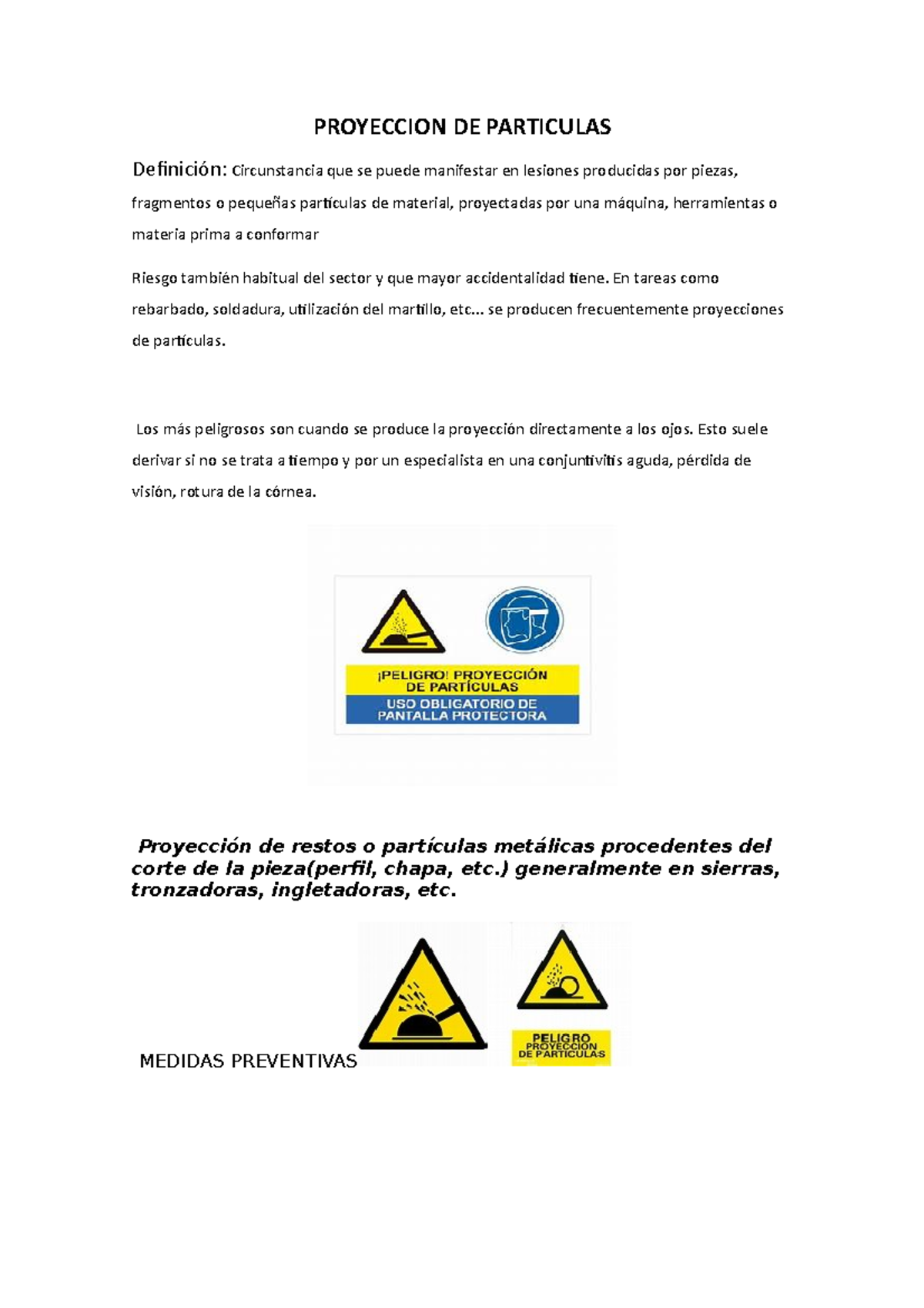 Proyeccion DE Particulas equipamiento - PROYECCION DE PARTICULAS ...