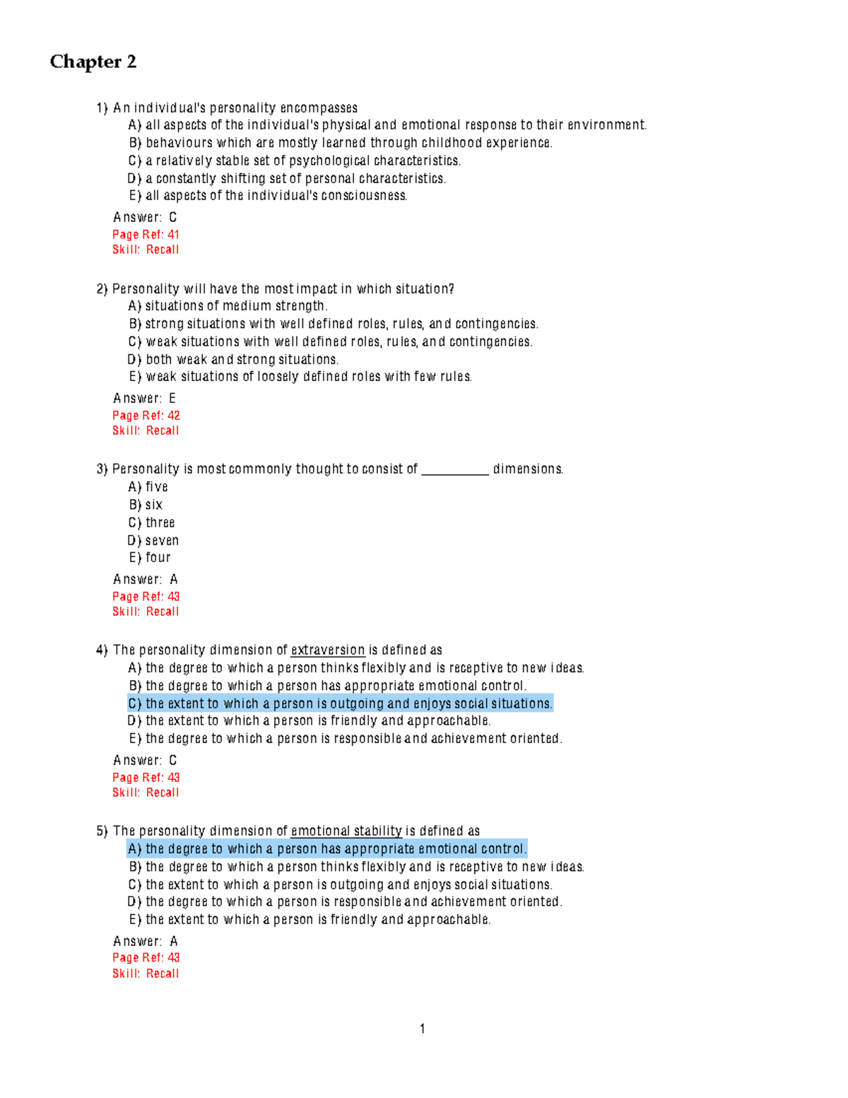 Ch2 TB - Organizational Behaviour Testbank Chapter 2 - Chapter 2 1 )A n ...