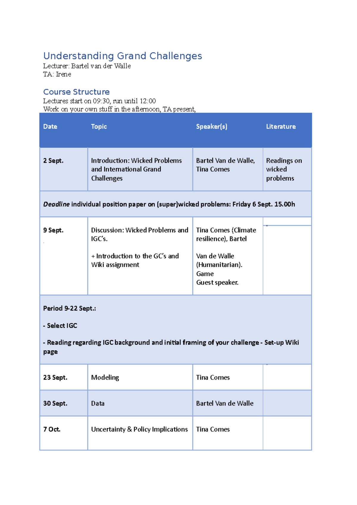 Class Notes Understanding Grand Challenges - Understanding Grand ...