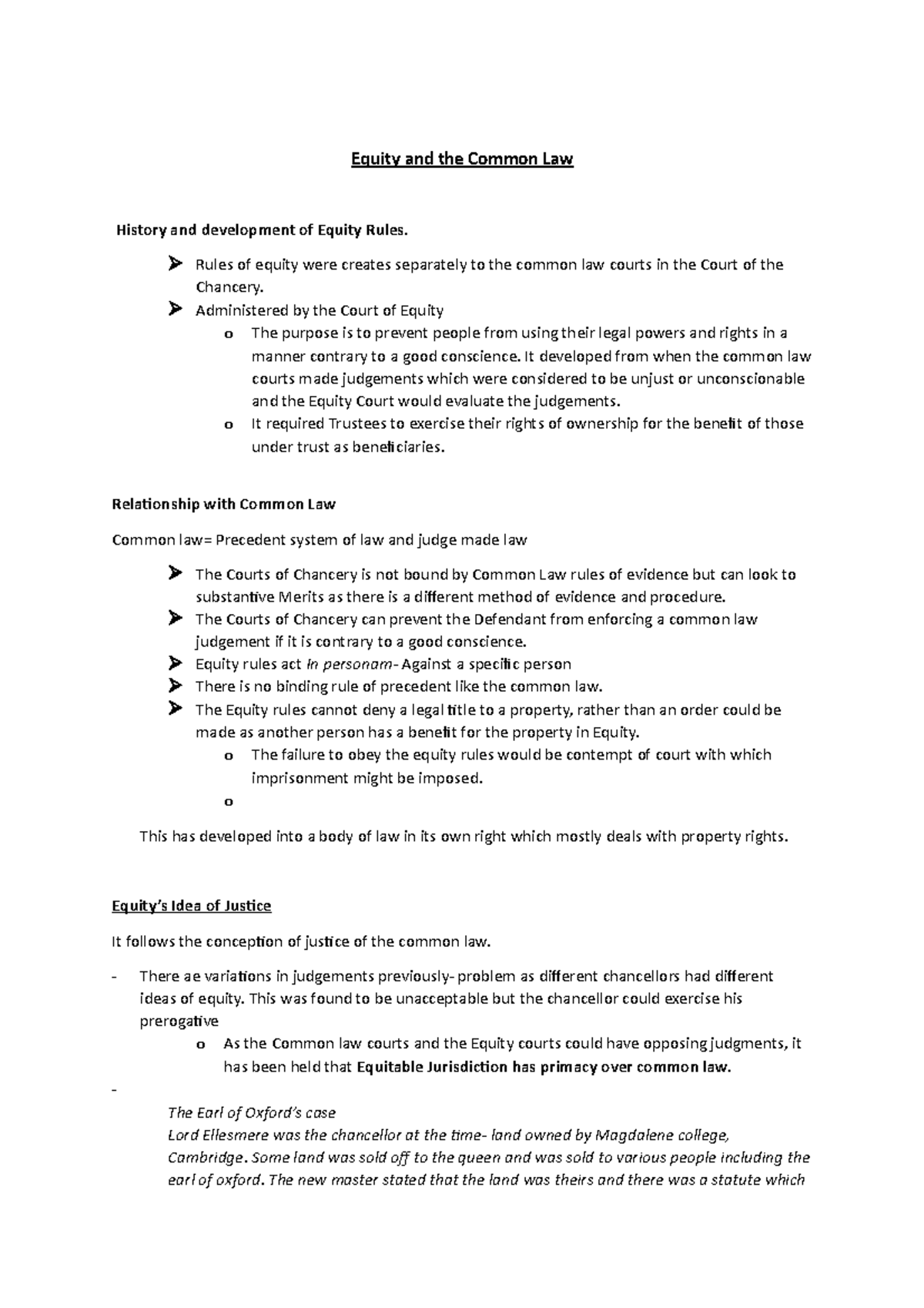 Equity v The Common Law - Equity and the Common Law History and ...