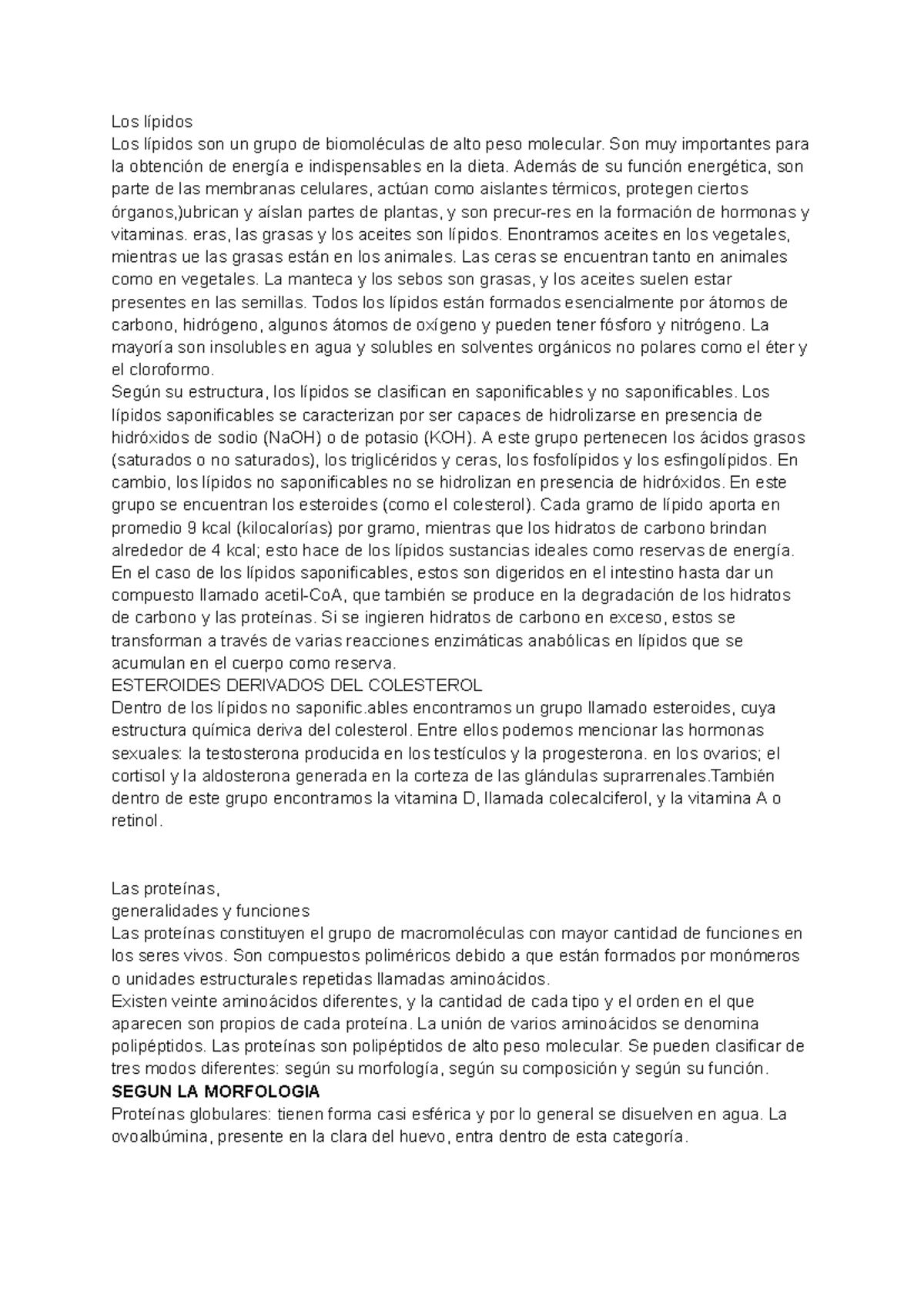Documento sin título - hthth - Los lípidos Los lípidos son un grupo de ...