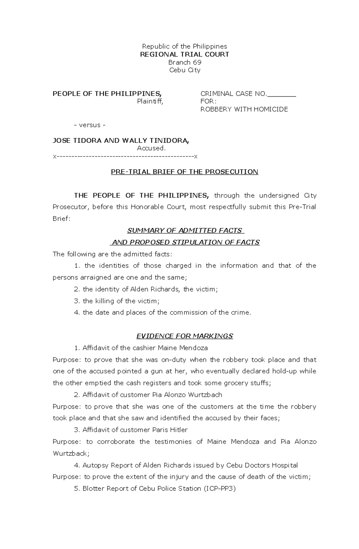 317564173 19381670 sample of Pretrial Brief for the prosecution doc ...