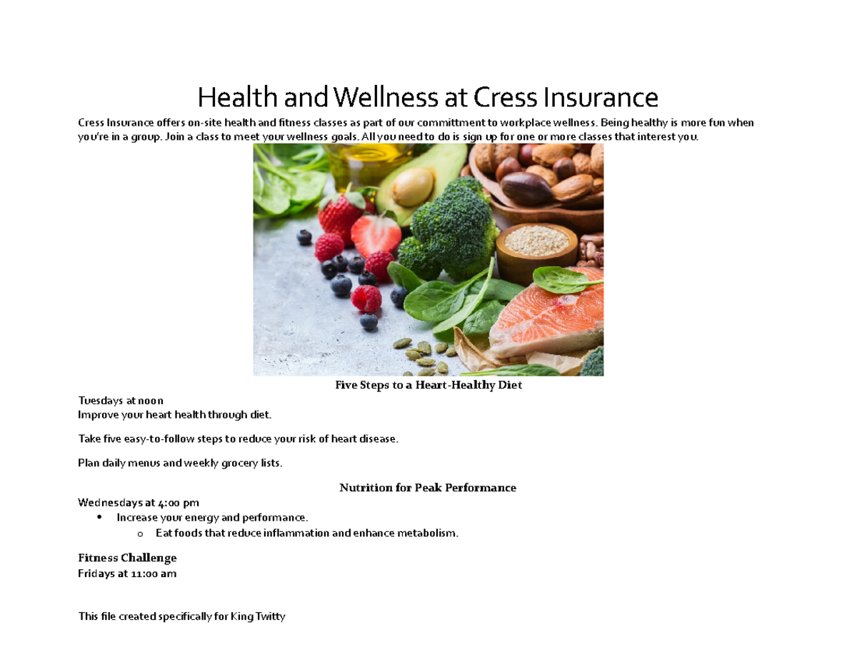 NP WD365 2021 1a King Twitty 1 - Health and Wellness at Cress Insurance ...