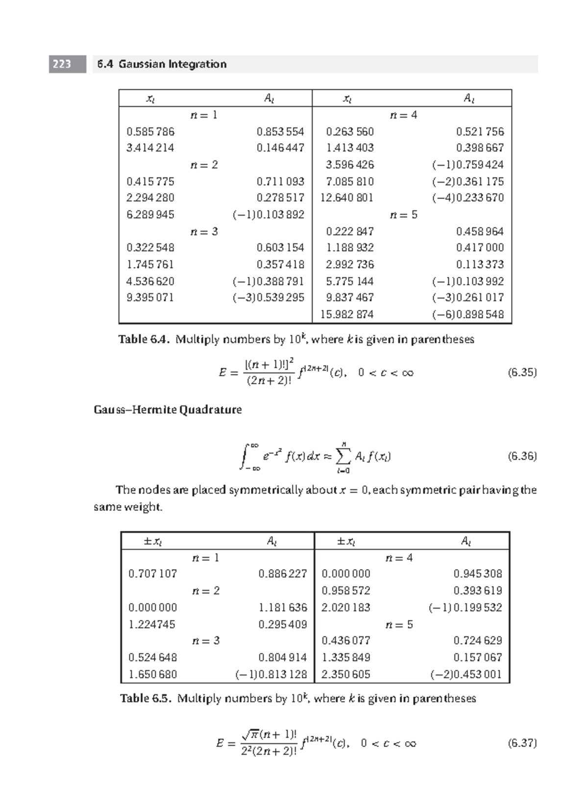 Numerical Method with Python-78 - 223 6 Gaussian Integration xi Ai xi ...