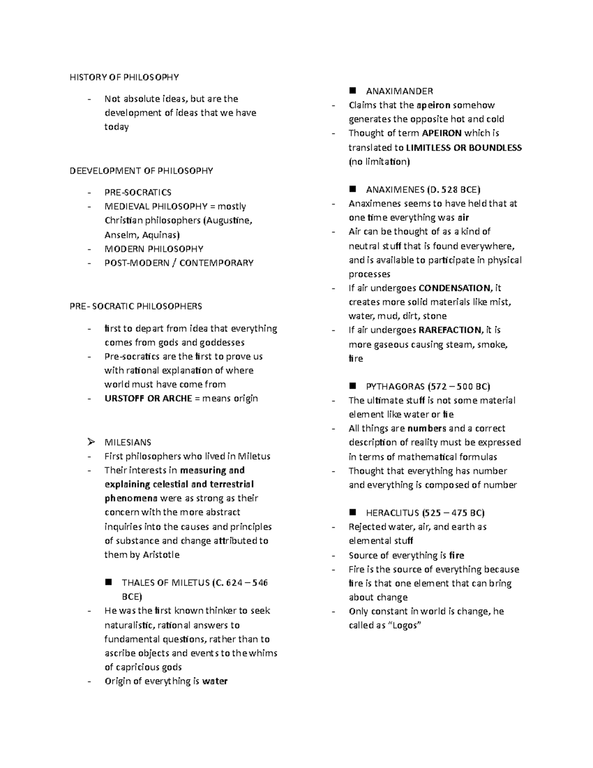 History OF Philosophy in grade 11 - bs nursing - Studocu