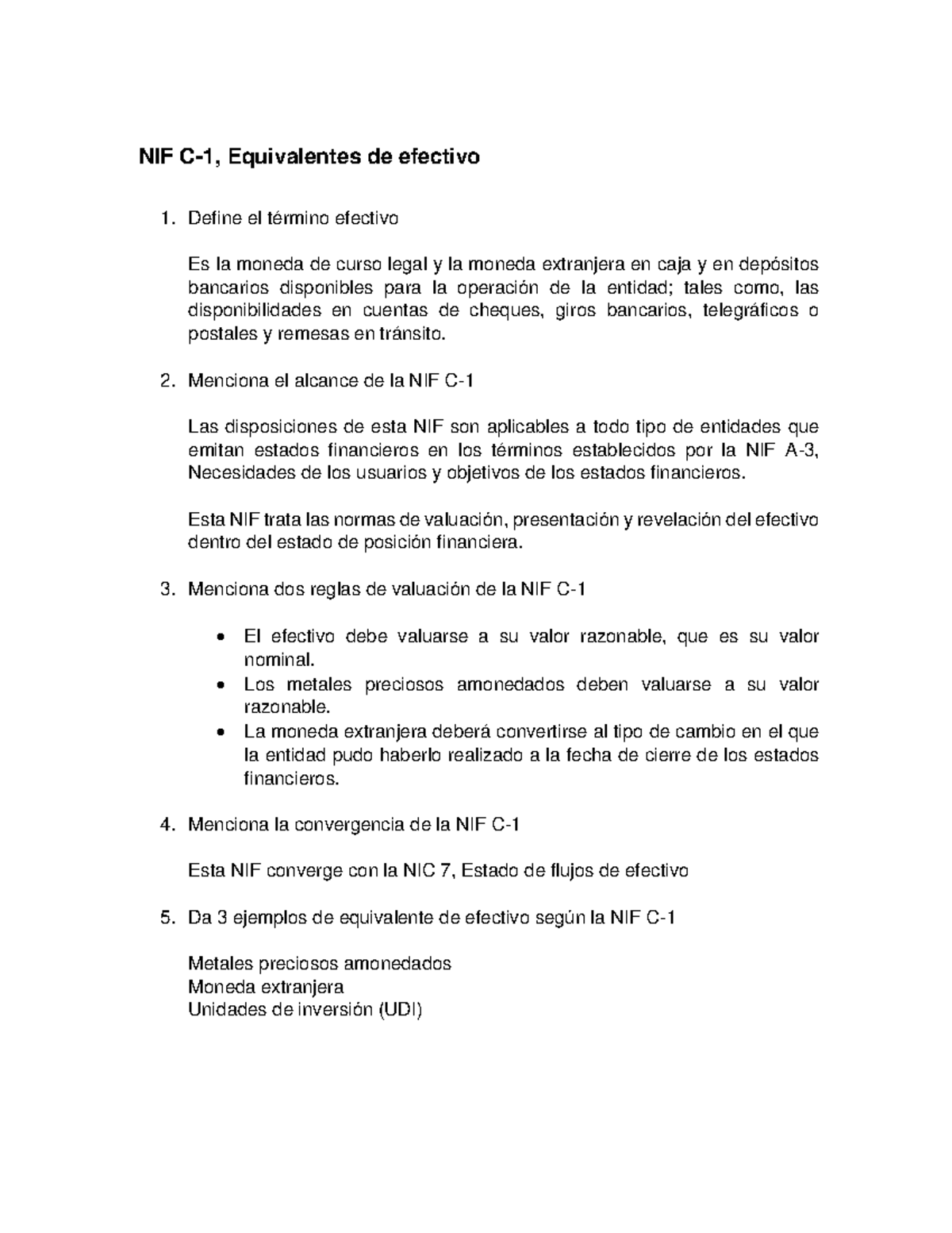 Guía NIF - Guía de estudio de las NIF - NIF C-1, Equivalentes de ...