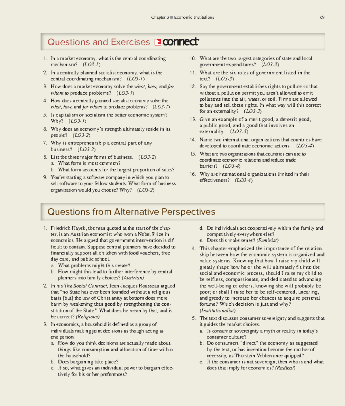 Economics-35 - n/a - Chapter 3 Economic Institutions 69 Questions and ...
