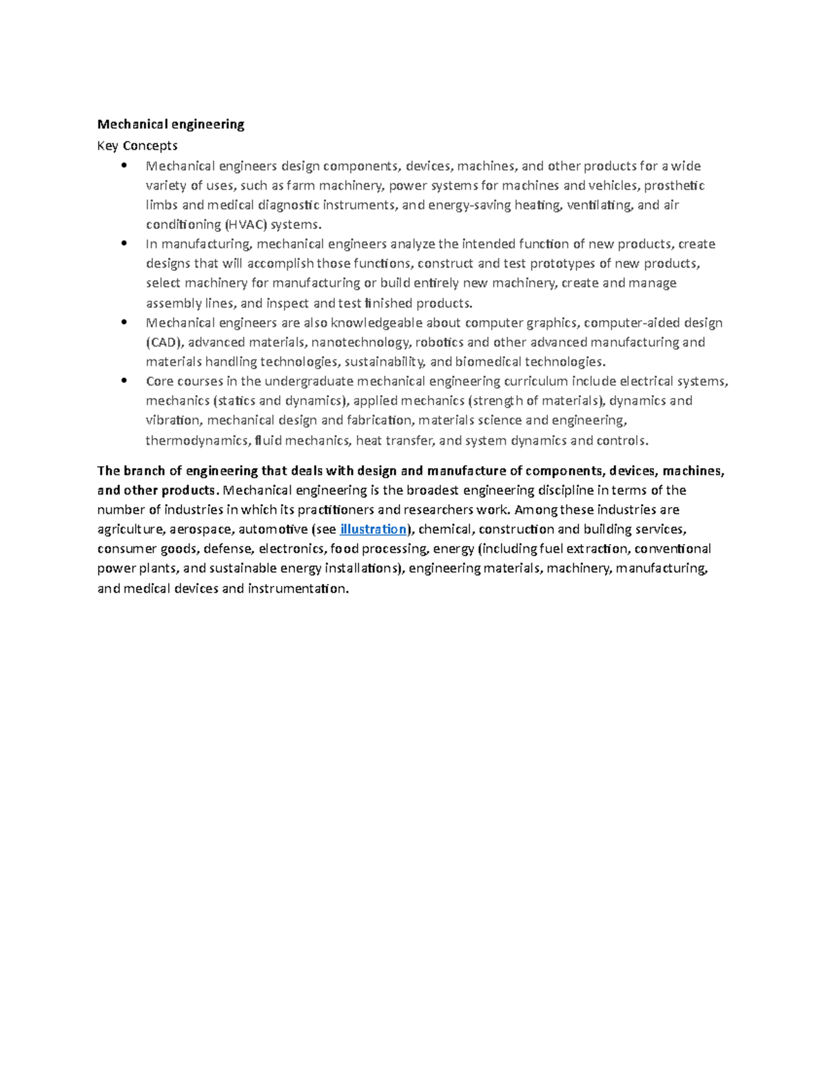 ME - Mechanical engineers design components, devices, machines, and ...