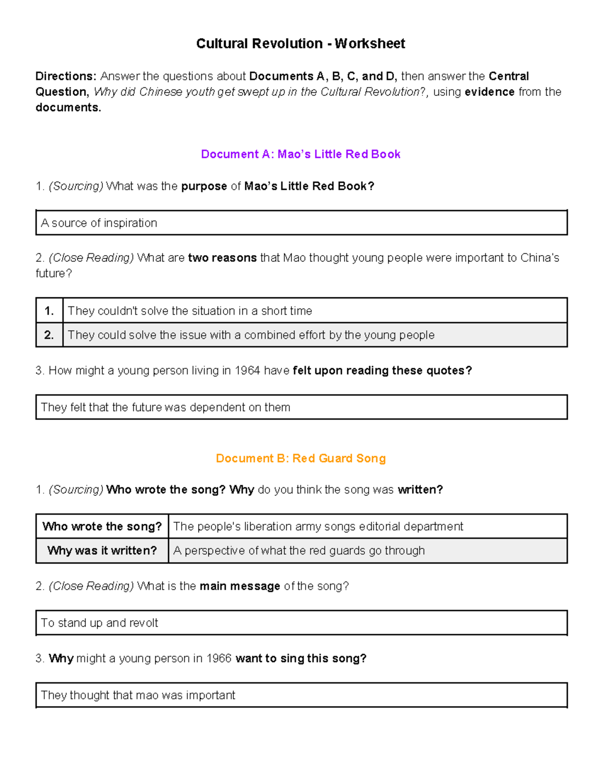 Aisha Baylon - China'a Cultural Revolution - Assignment - 5072978 ...