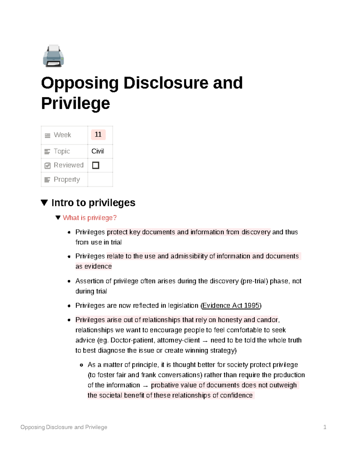 Opposing Disclosure and Privilege - ^ Opposing Disclosure and Privilege ...