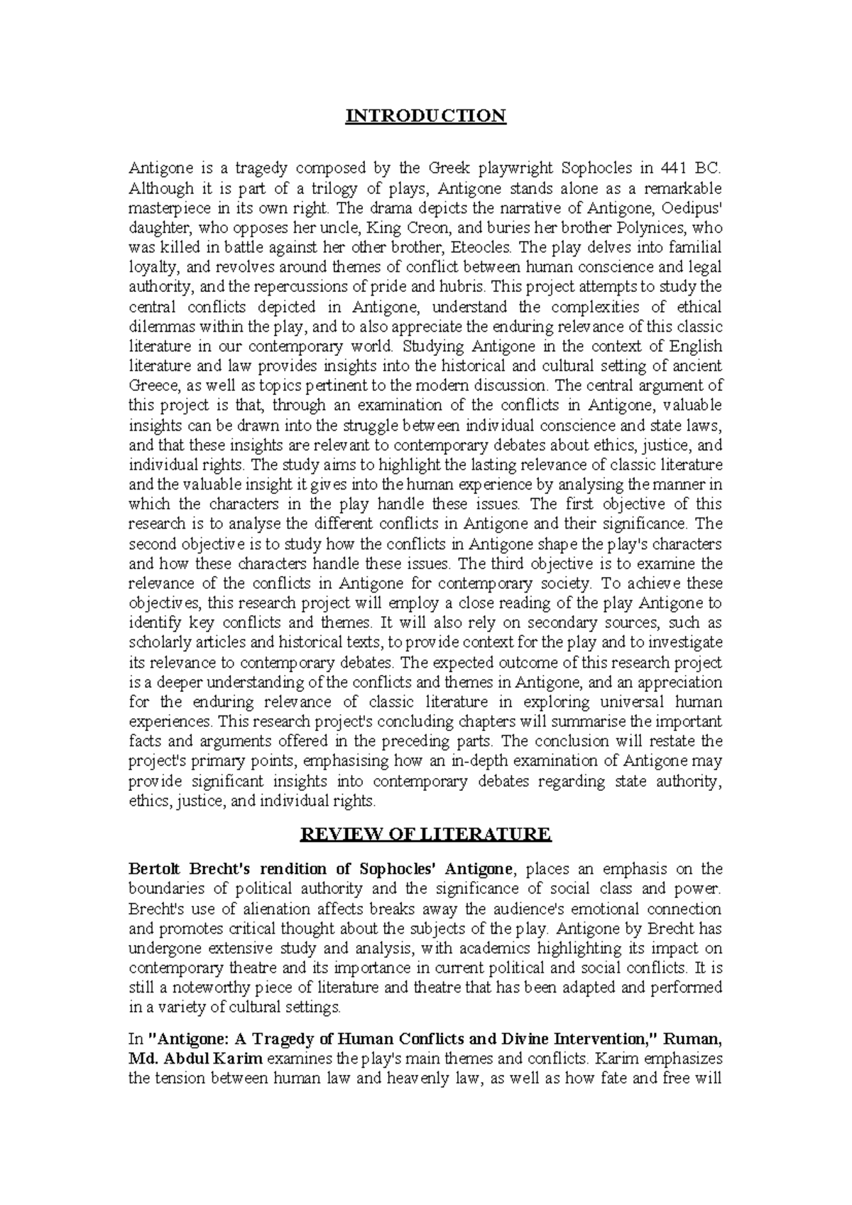 Antigone - INTRODUCTION Antigone is a tragedy composed by the Greek ...