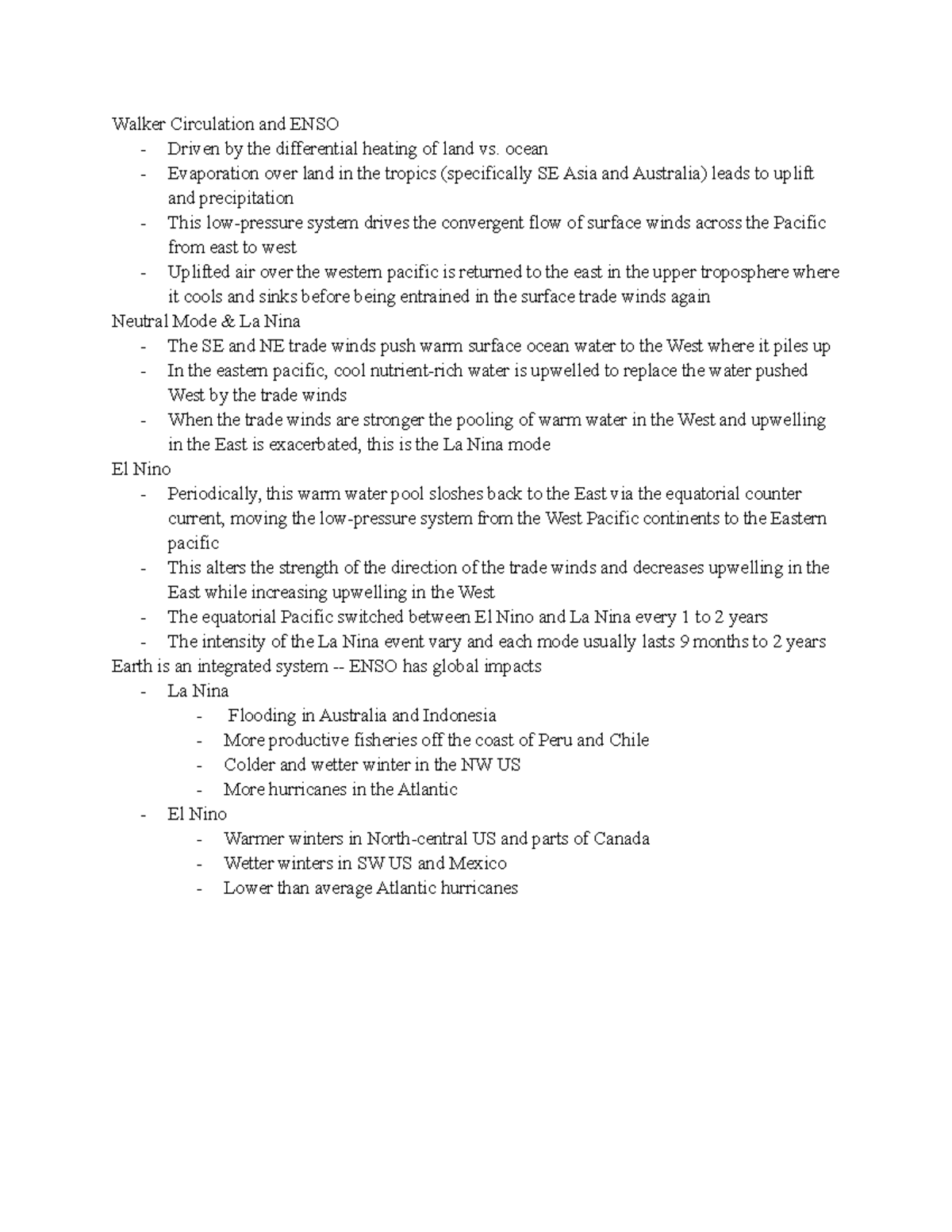 Lecture 9 - ENSO - Professor Edwards - Walker Circulation and ENSO ...